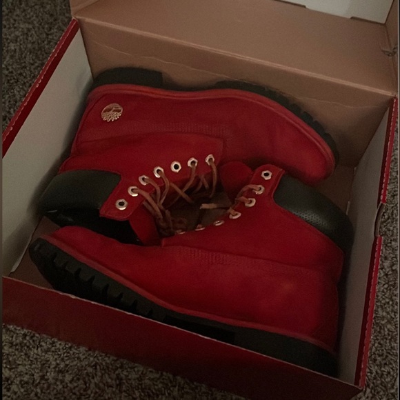 Timberland | Shoes | Timberland Limited Edition Red Nubuck 6 Inch Boots ...